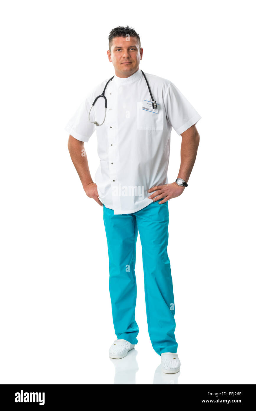 Doctor stethoscope in blue clothes hi-res stock photography and images ...