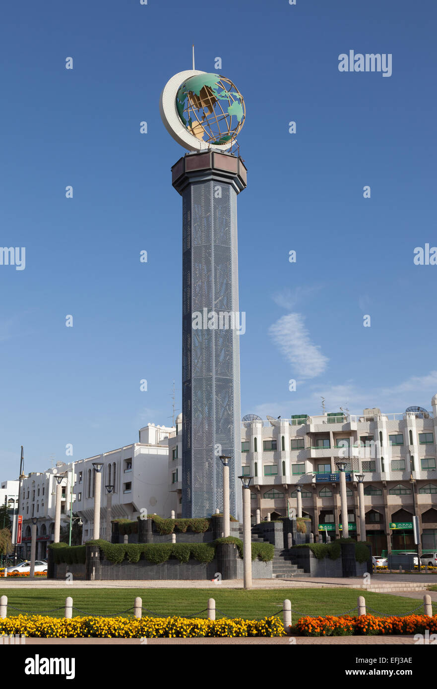 Globe monument in a roundabout in Al Ain city, UAE Stock Photo - Alamy
