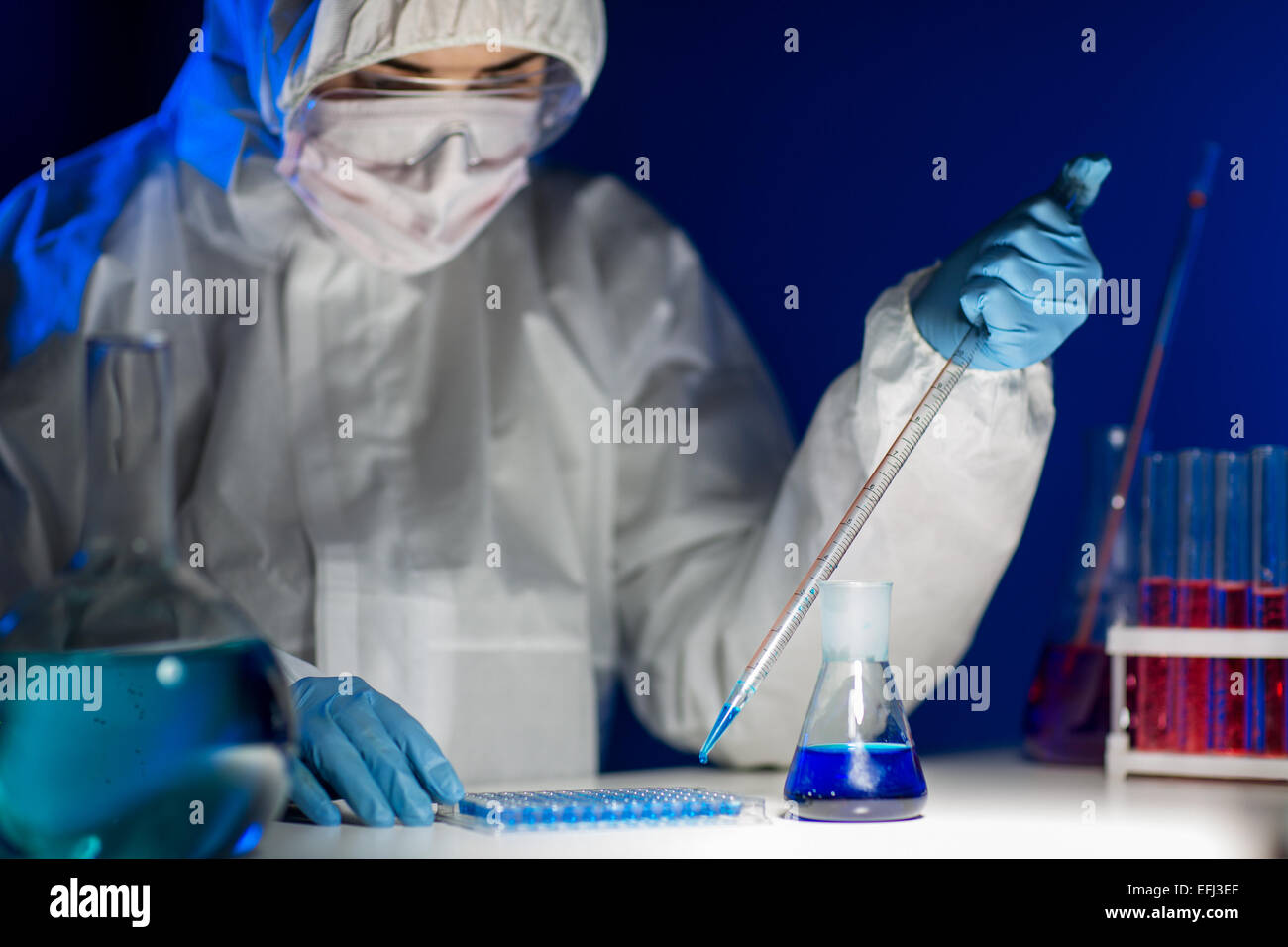 close up of scientist making test in lab Stock Photo - Alamy