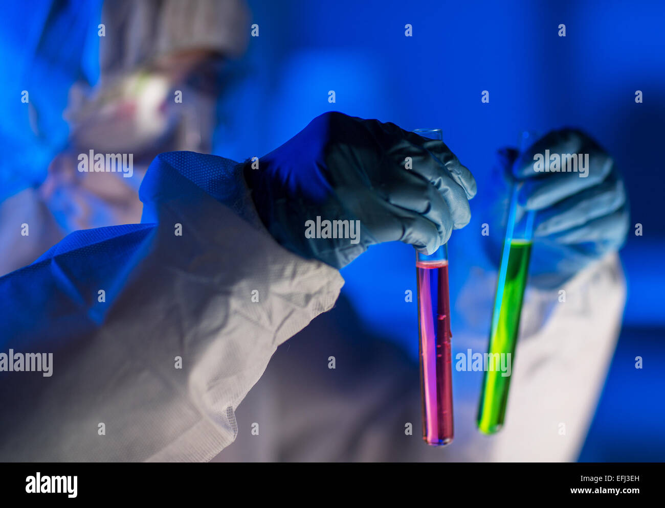 close up of scientist making test in laboratory Stock Photo - Alamy