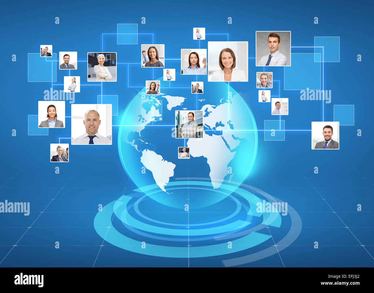 pictures of businesspeople over world map Stock Photo - Alamy