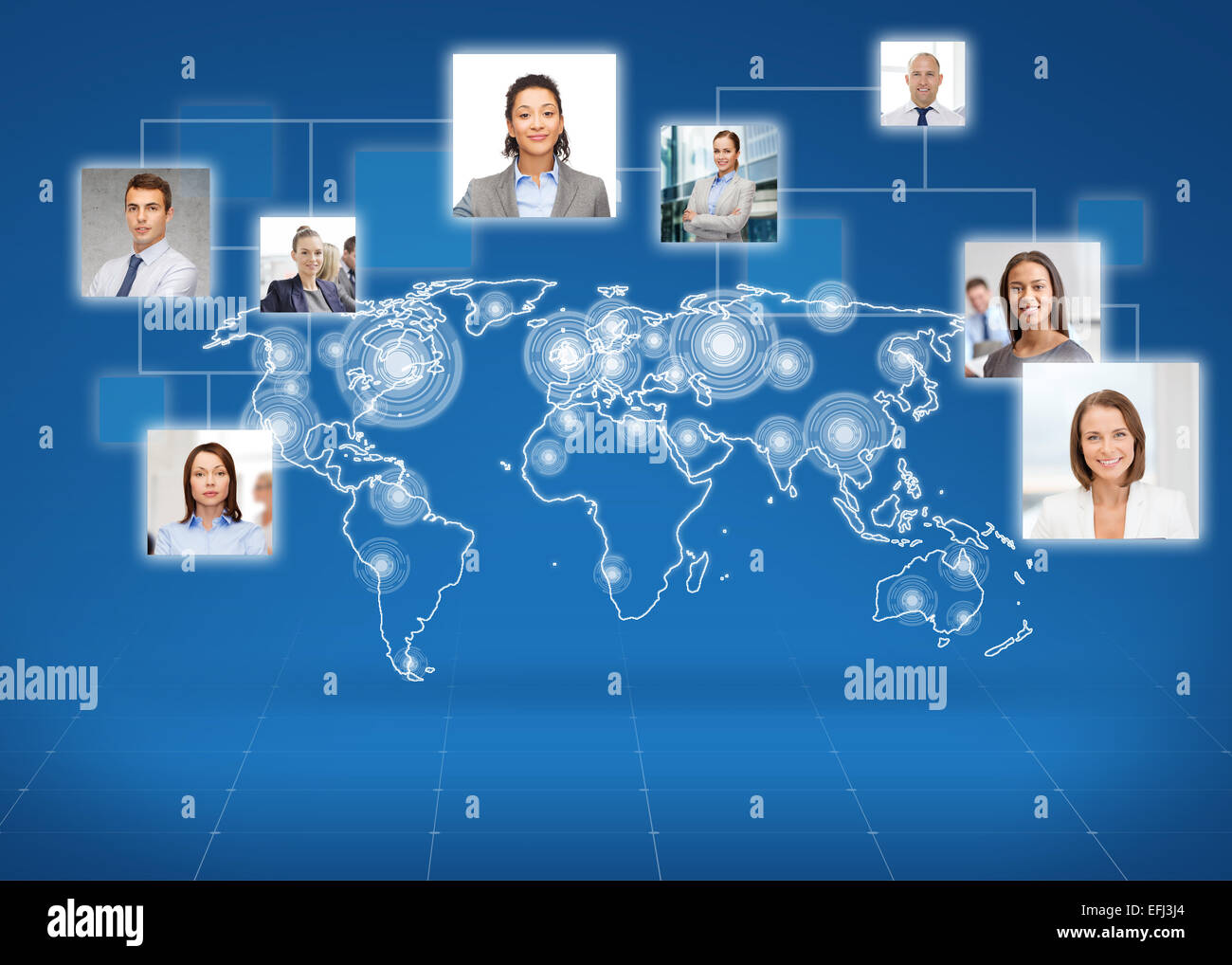 pictures of businesspeople over world map Stock Photo - Alamy