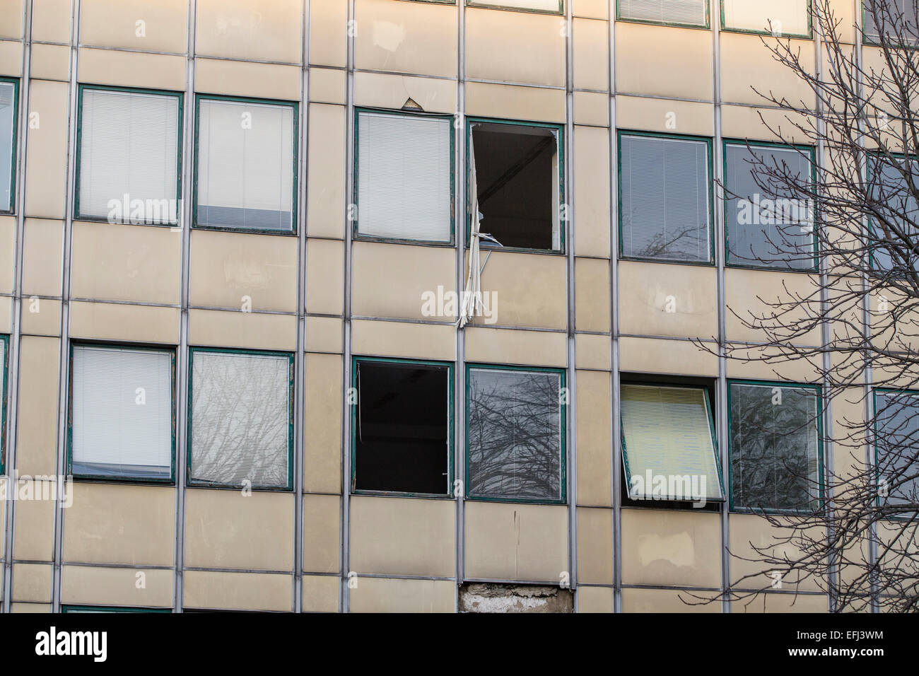 windows, demolition, hish-rise building, administrative building ...