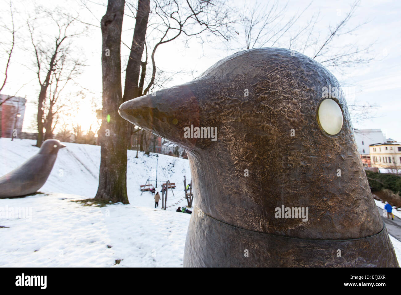 Birds, sculpture, Kurt Gebauer Stock Photo - Alamy