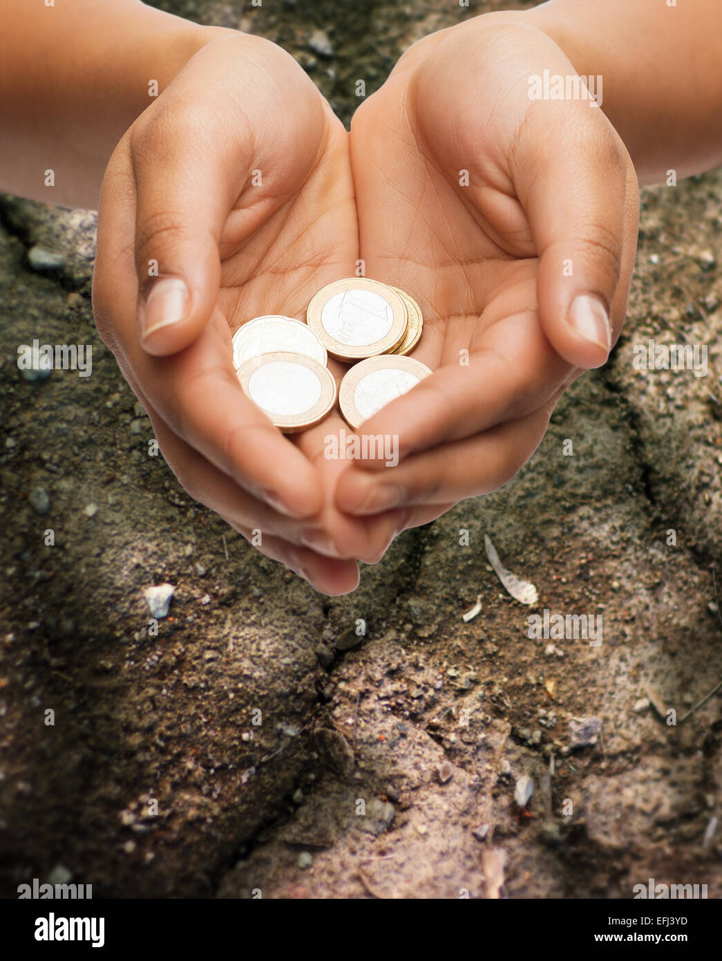 African american woman holding coins hi-res stock photography and ...