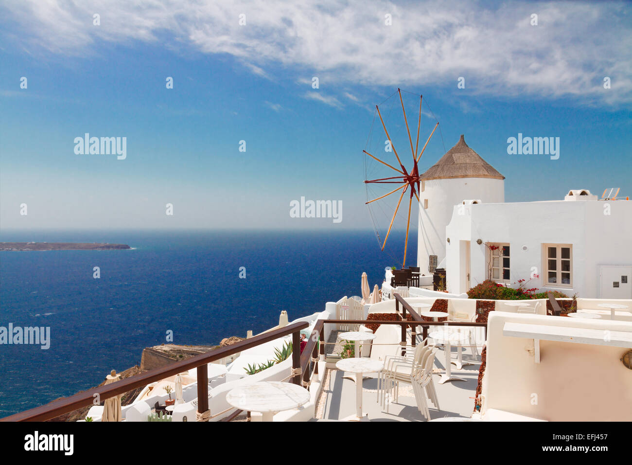 windmill of Oia, Santorini Stock Photo - Alamy