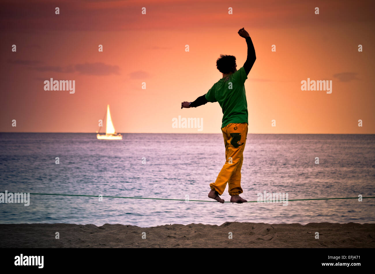 Tightrope walking balance hi-res stock photography and images - Alamy