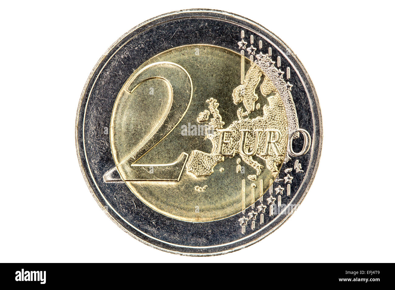Two Euros Coin Isolated on White Background Stock Photo - Alamy