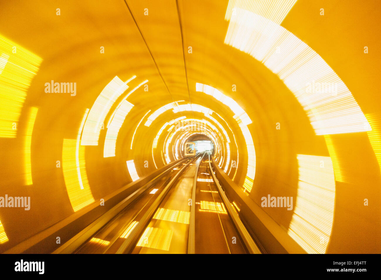 China, Shanghai, The Bund Sightseeing Tunnel, Light Show Stock Photo ...