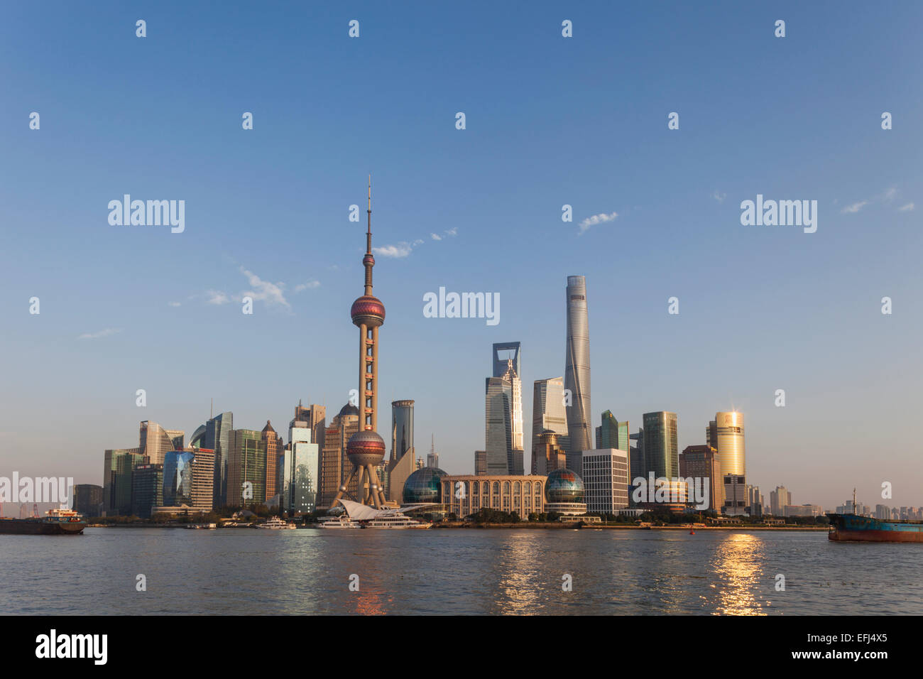 China, Shanghai, Pudong Skyline and Huangpu River Stock Photo - Alamy