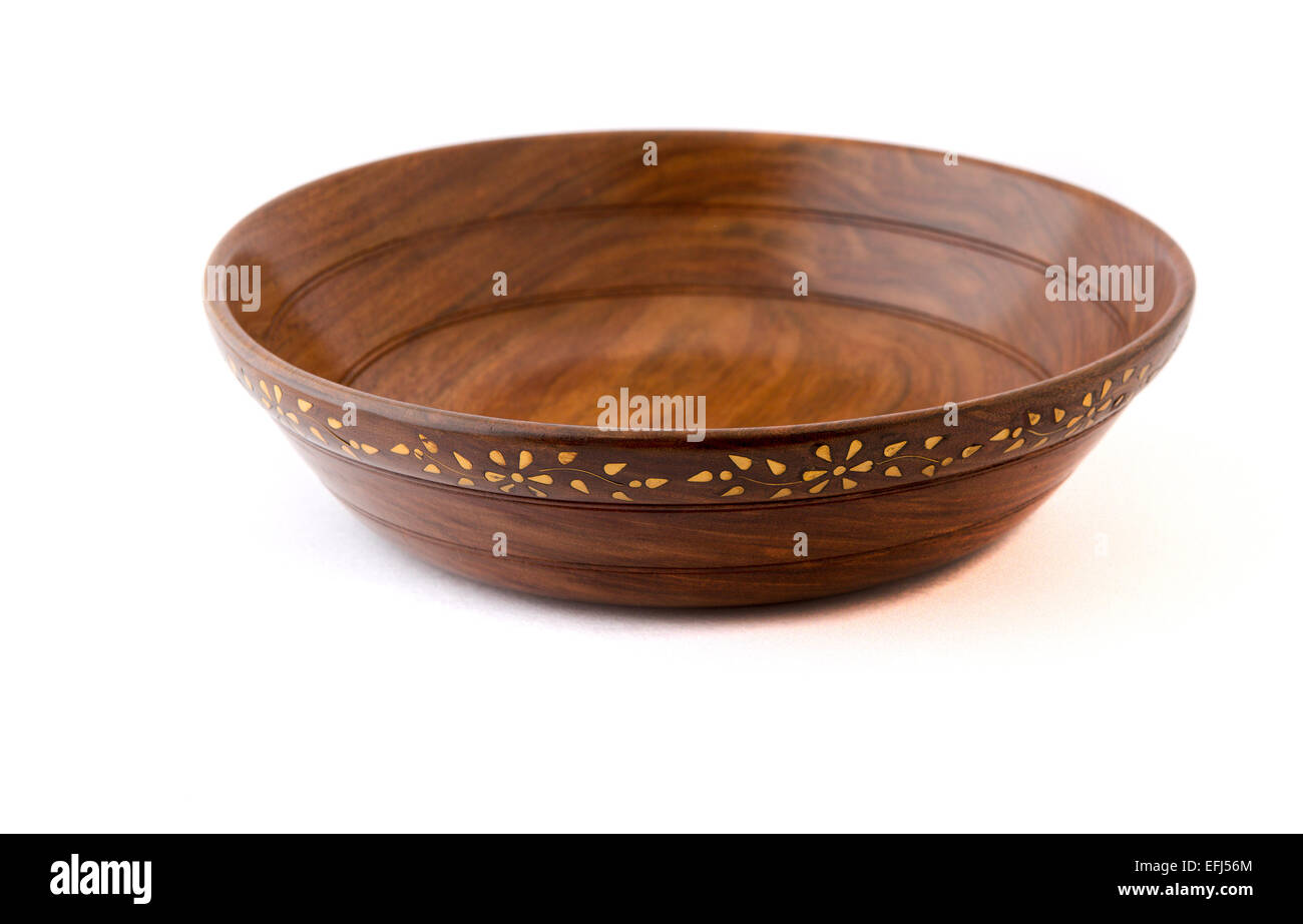 Empty wooden salad or fruit bowl Stock Photo - Alamy