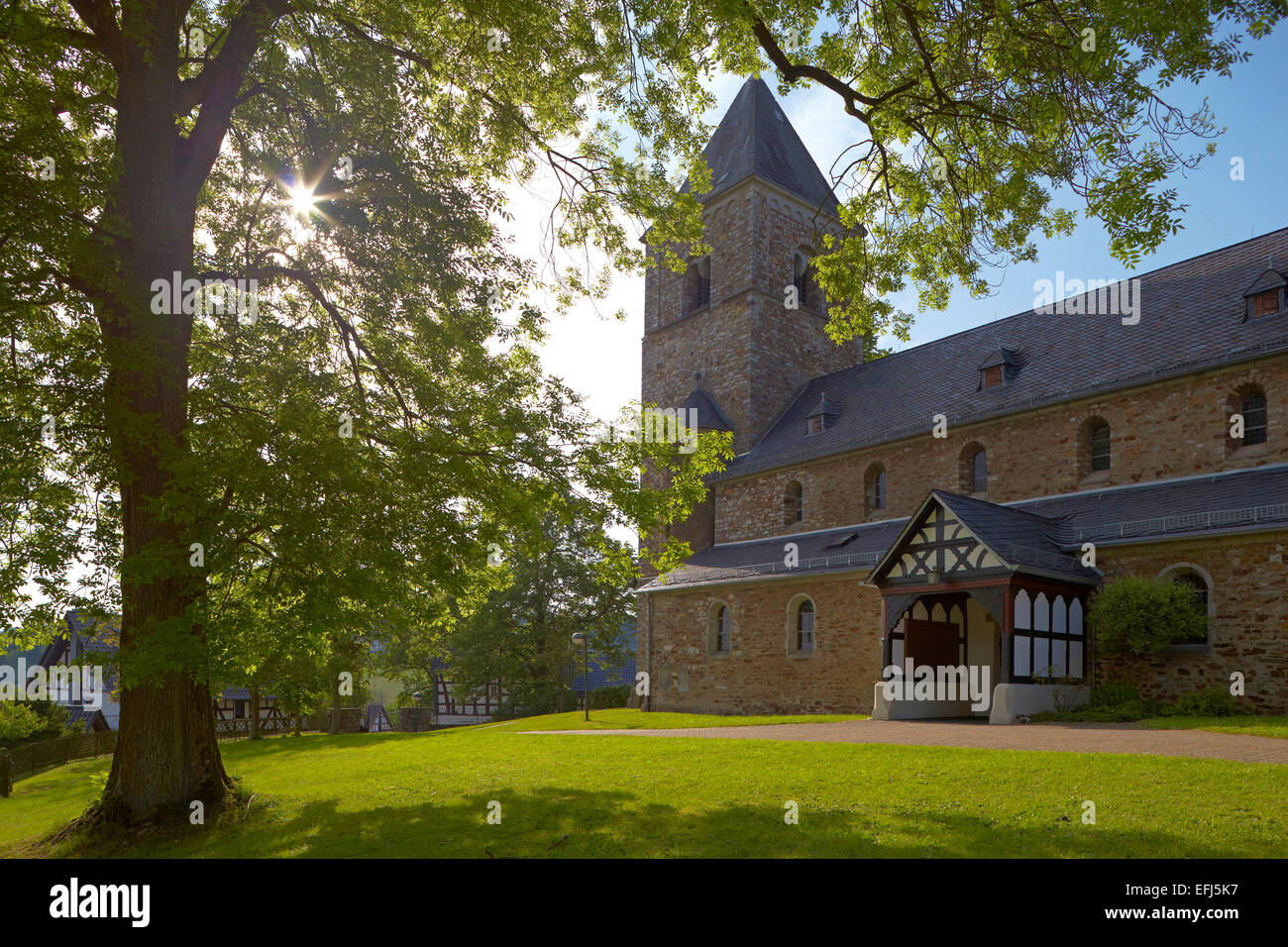 Protestant church from the 13th century, Birnbach near Altenkirchen ...