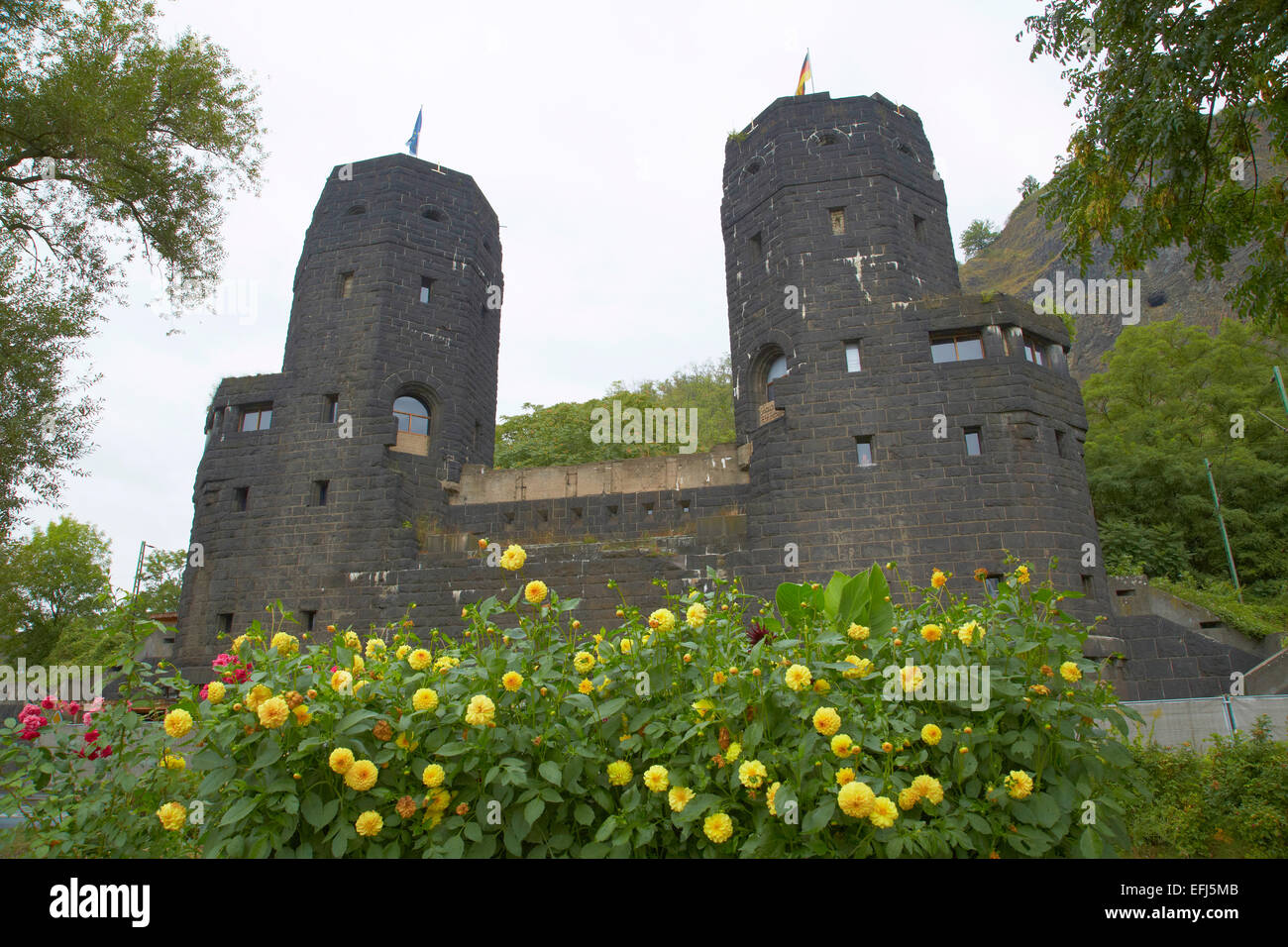 Bridge towers of Ludendorff bridge between Erpel and Remagen, Rhine ...