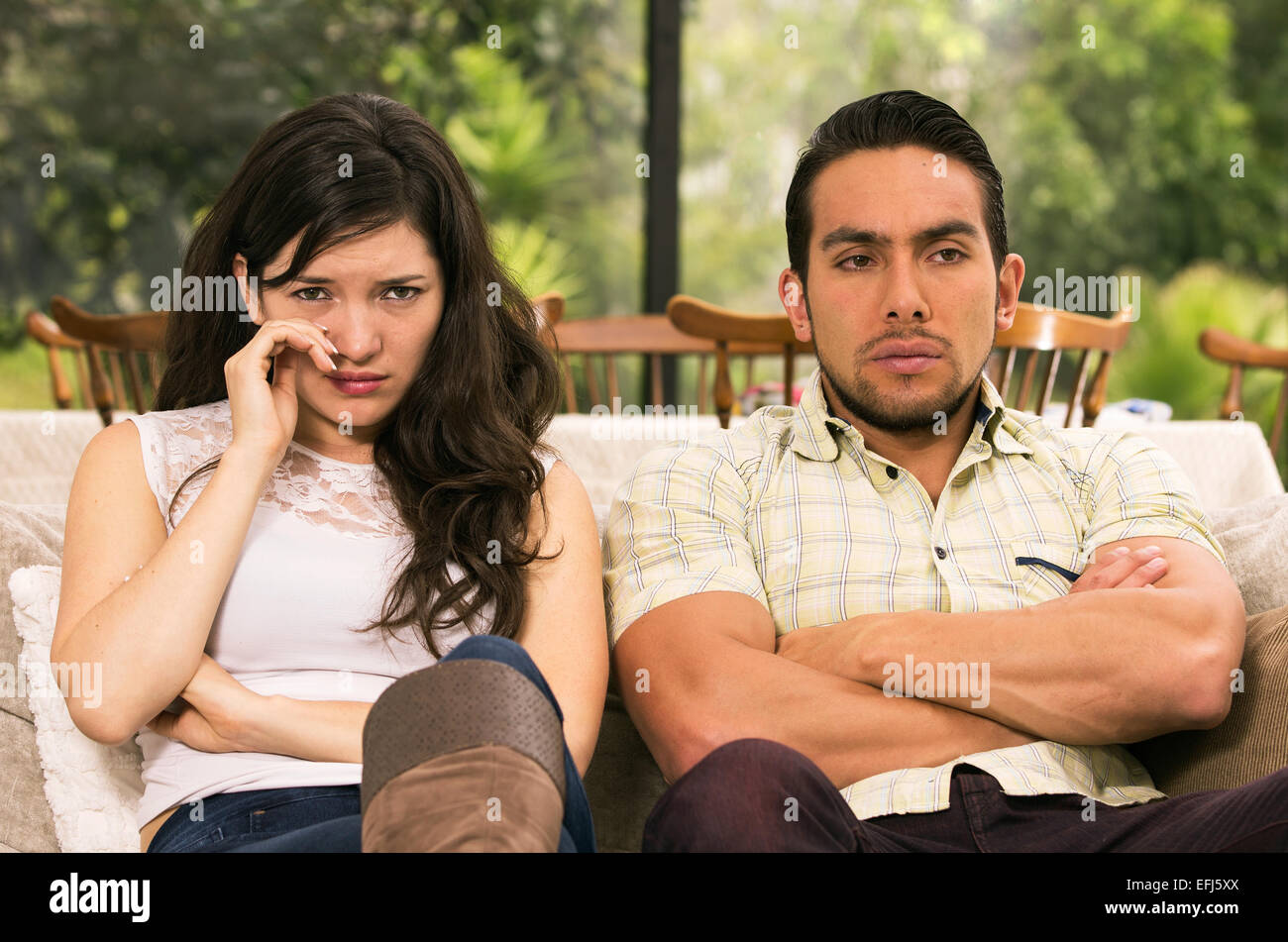 married couple fighting at home Stock Photo - Alamy