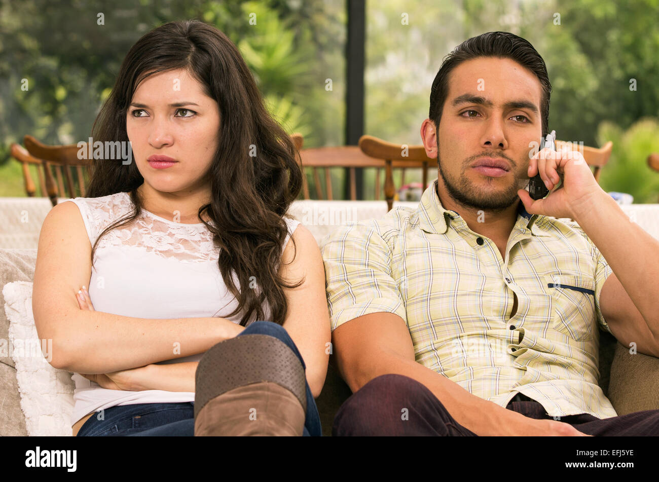 married couple fighting at home Stock Photo - Alamy