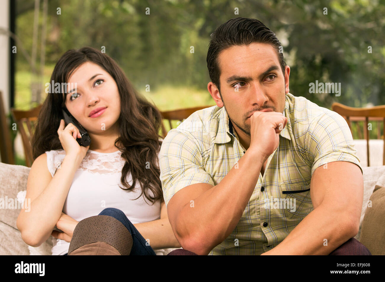 married couple fighting at home Stock Photo - Alamy