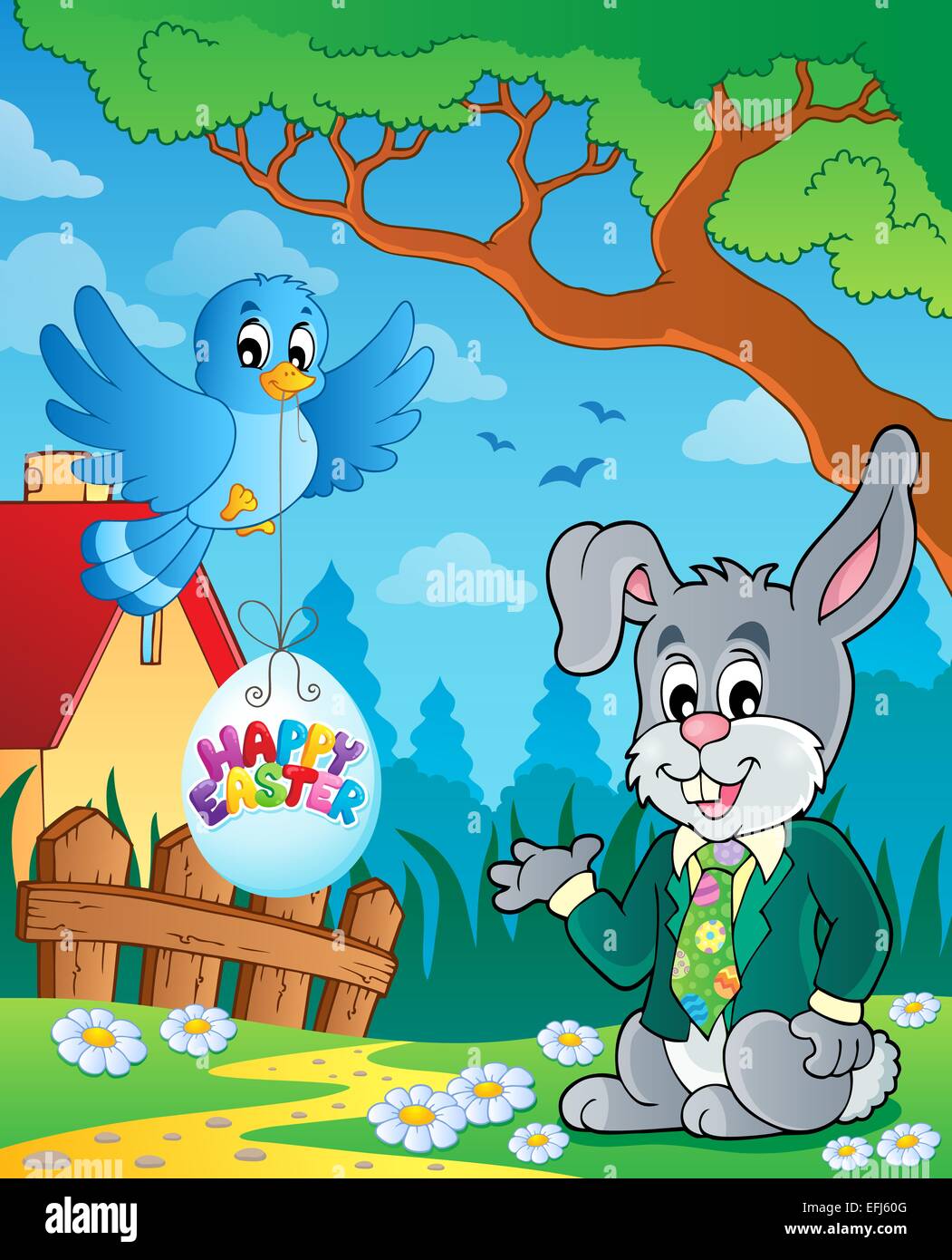 Easter rabbit theme image 3 - picture illustration Stock Photo - Alamy