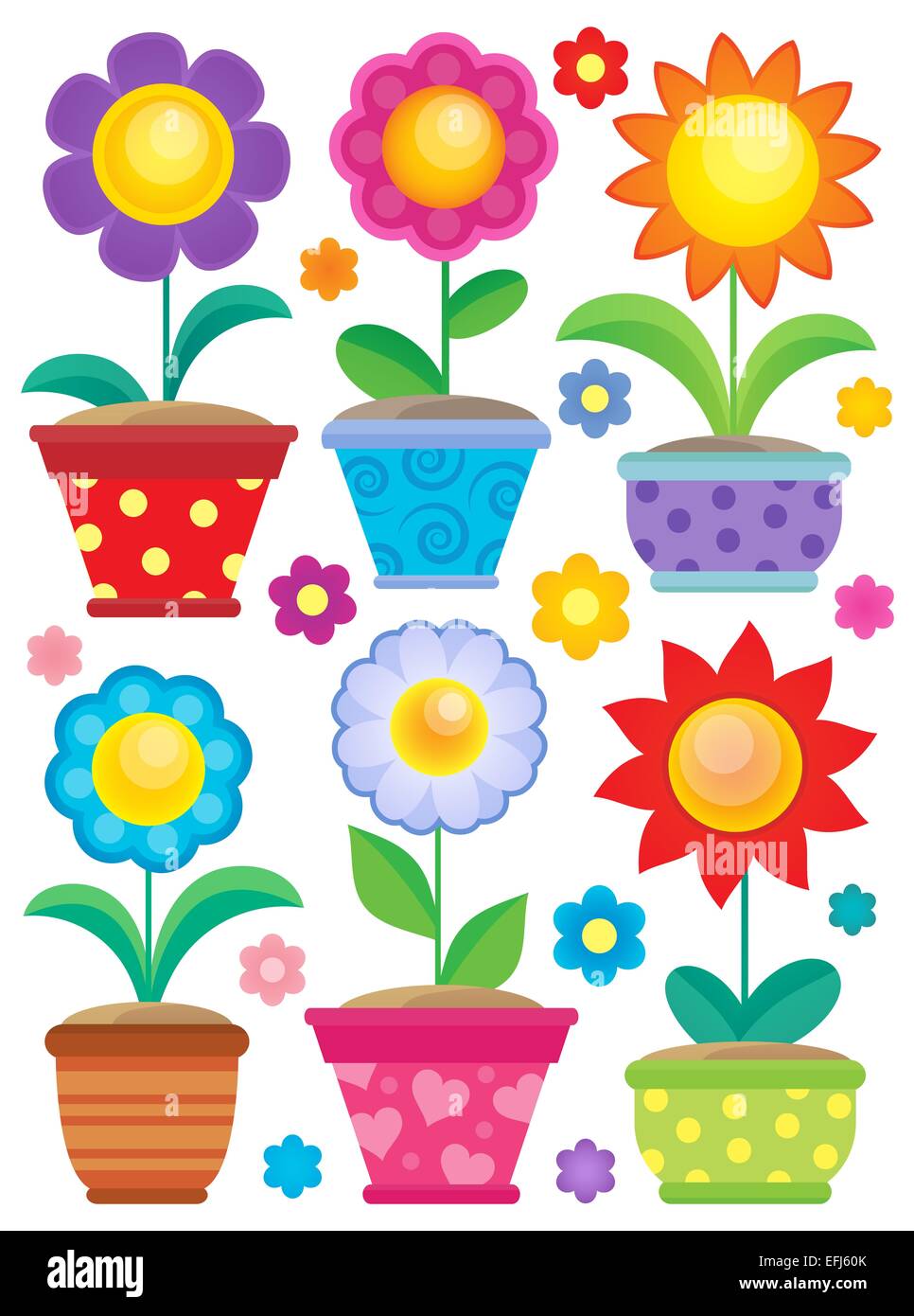 Flower theme collection 2 - picture illustration Stock Photo - Alamy