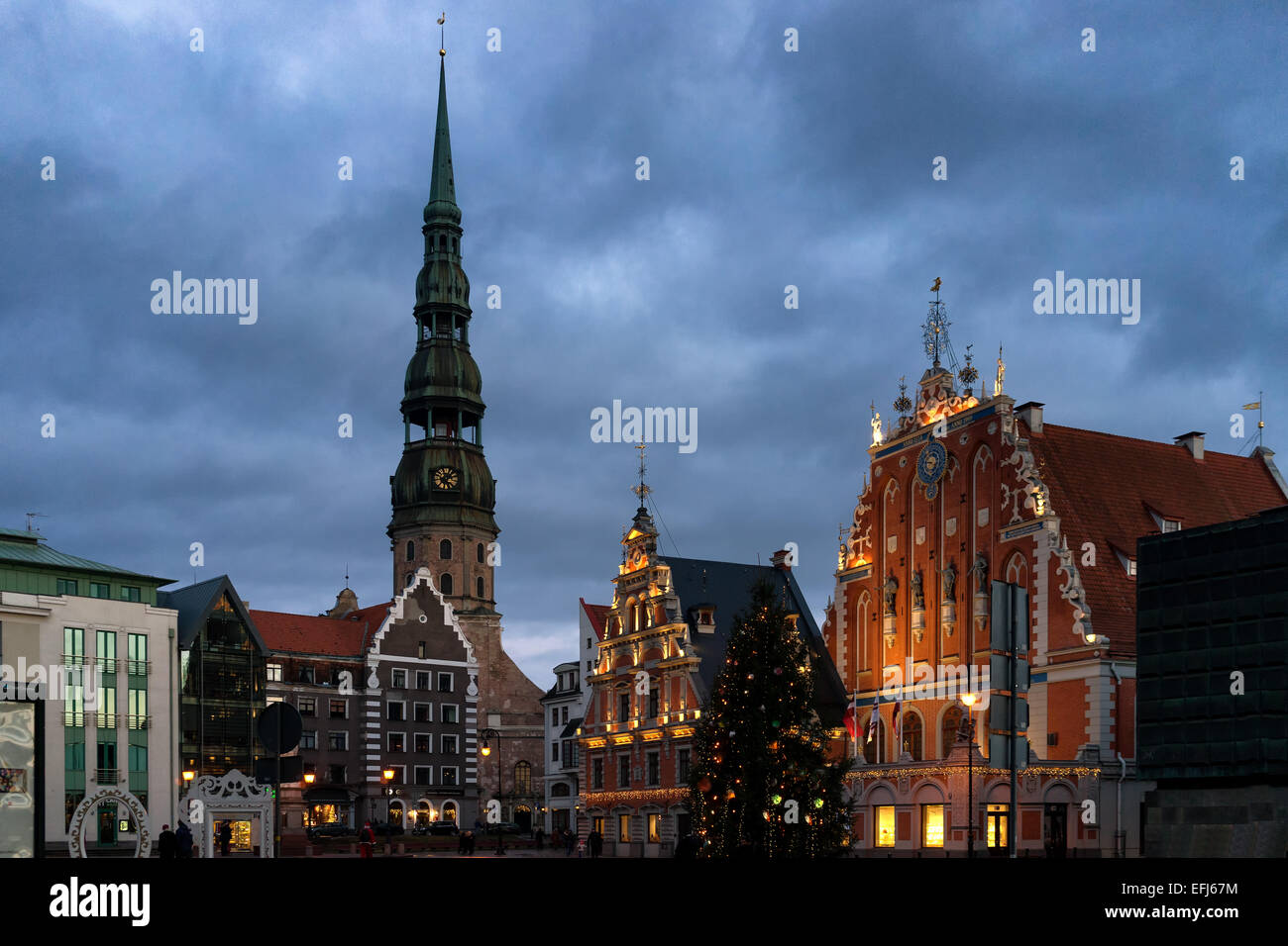Town Hall Square and the House of Blackheads with St. Peter's Basilica ...