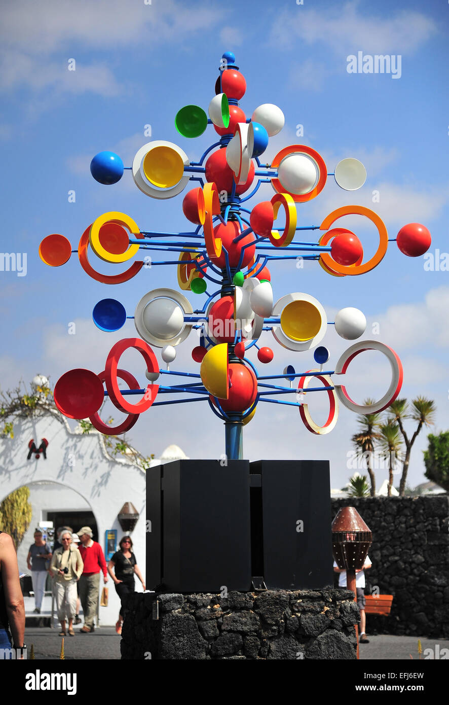 Wind chime outside the entrance, Fundación César Manrique, Tahiche ...