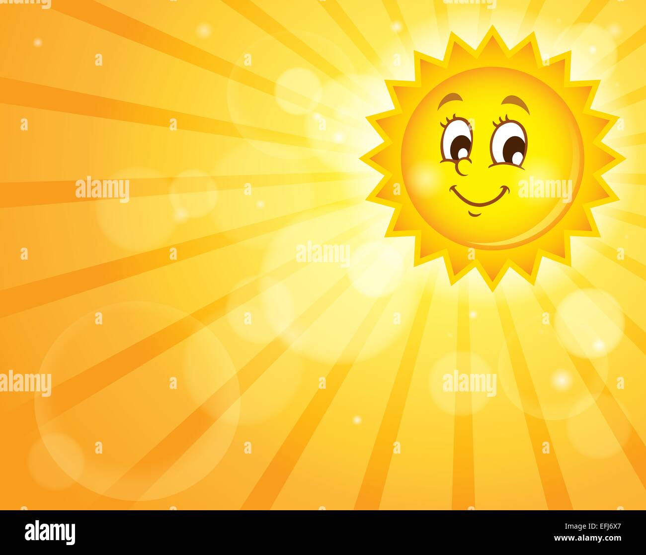 Image with happy sun theme 2 - picture illustration Stock Photo - Alamy