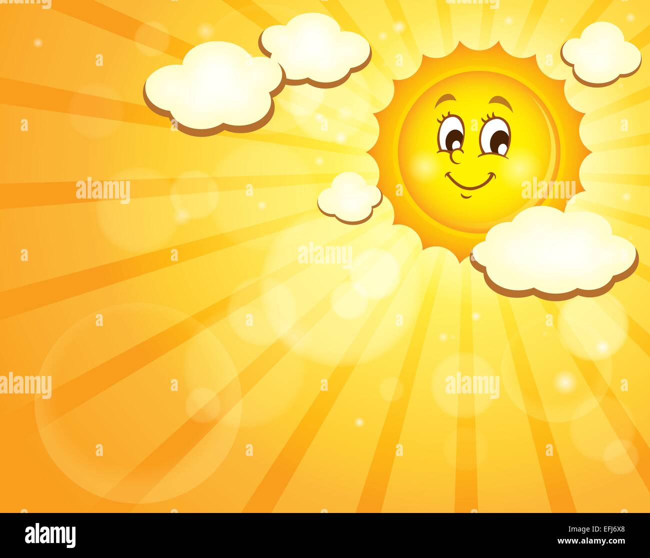 Image with happy sun theme 3 - picture illustration Stock Photo - Alamy