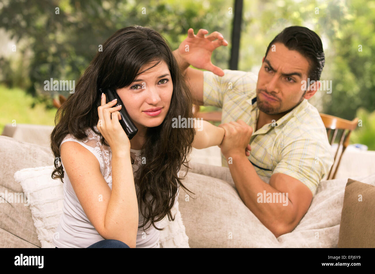 married couple fighting at home Stock Photo - Alamy