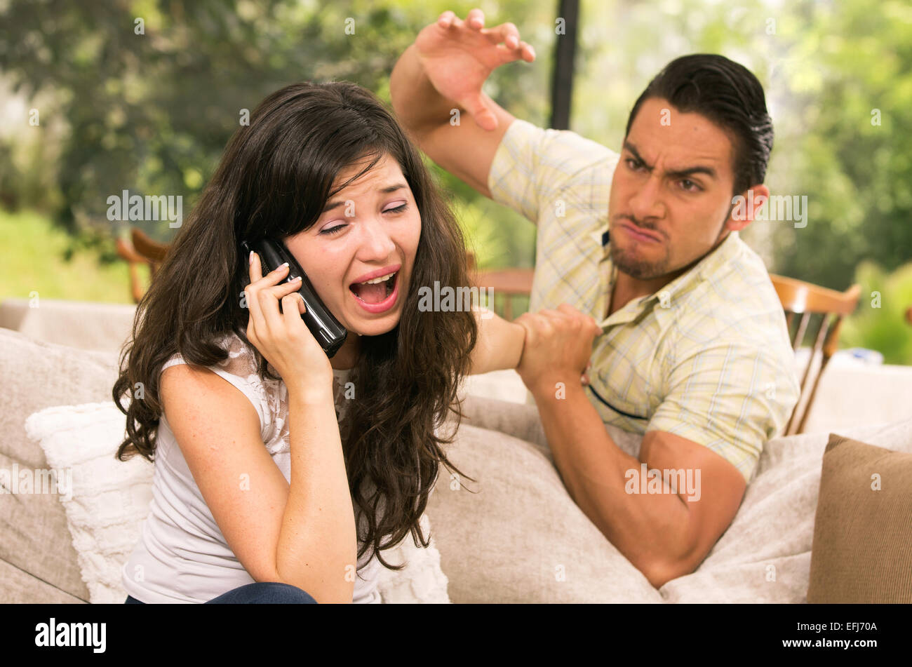 married couple fighting at home Stock Photo - Alamy