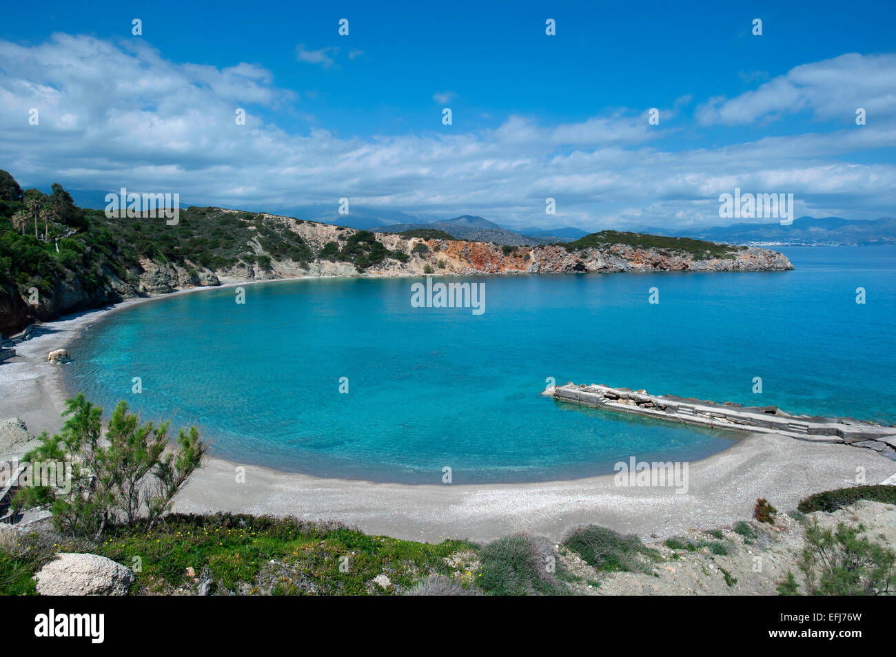 Pilos Beach, Istron Bay, Crete, Greece Stock Photo - Alamy