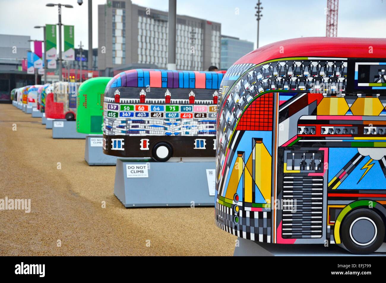 A Row of Model Buses at the Year of the Bus Exhibition at the Queen ...