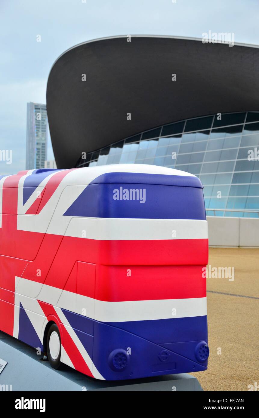 A Union Jack Model Bus at the Year of the Bus Exhibition at the Queen ...