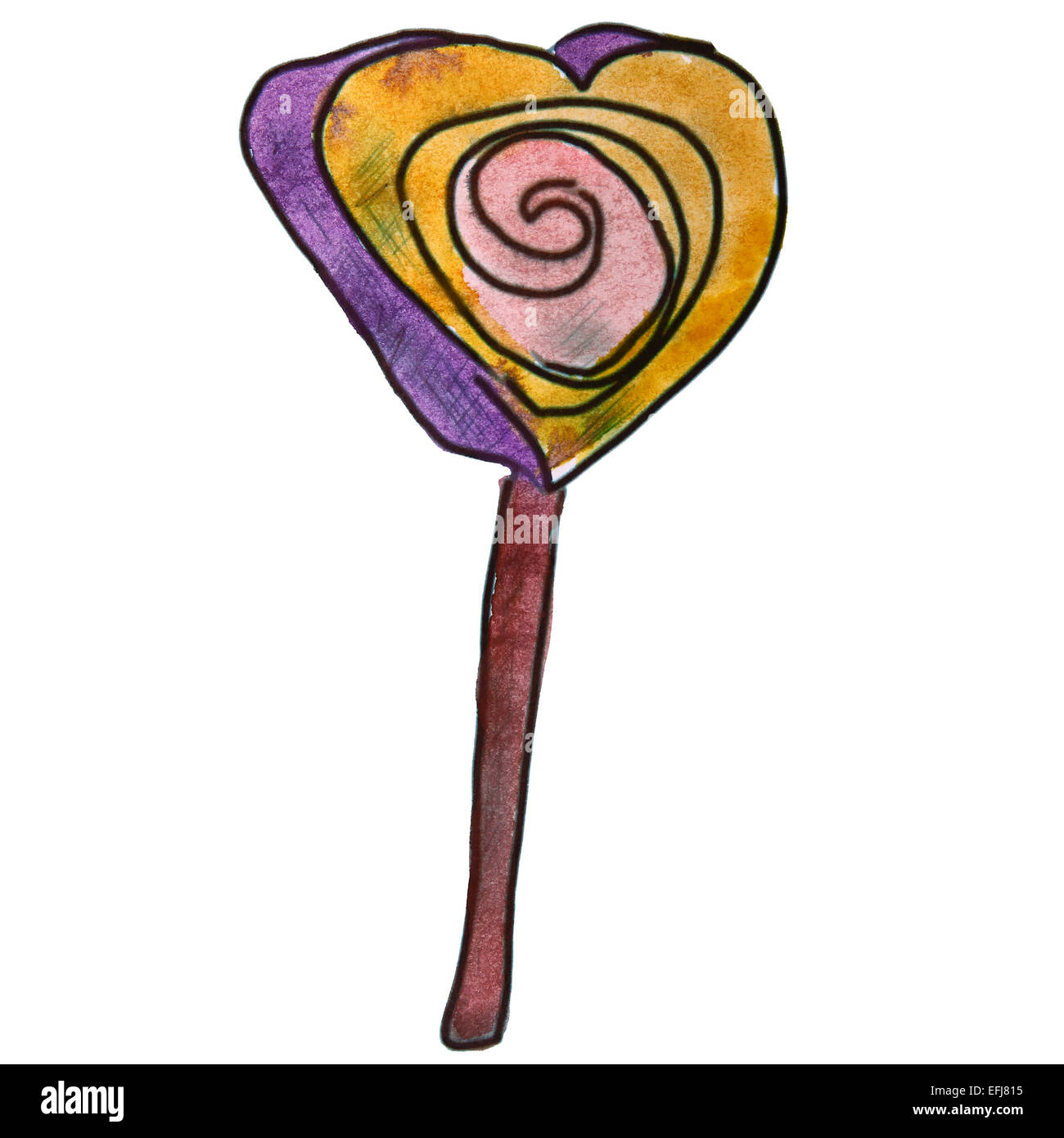 watercolor candy orange cartoon figure, isolated white background Stock ...