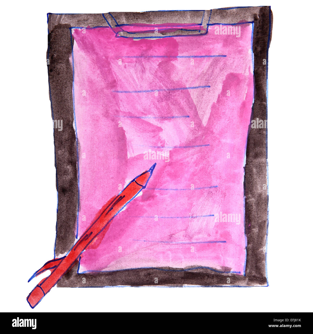 watercolor paper pen cartoon illustration isolated white background ...