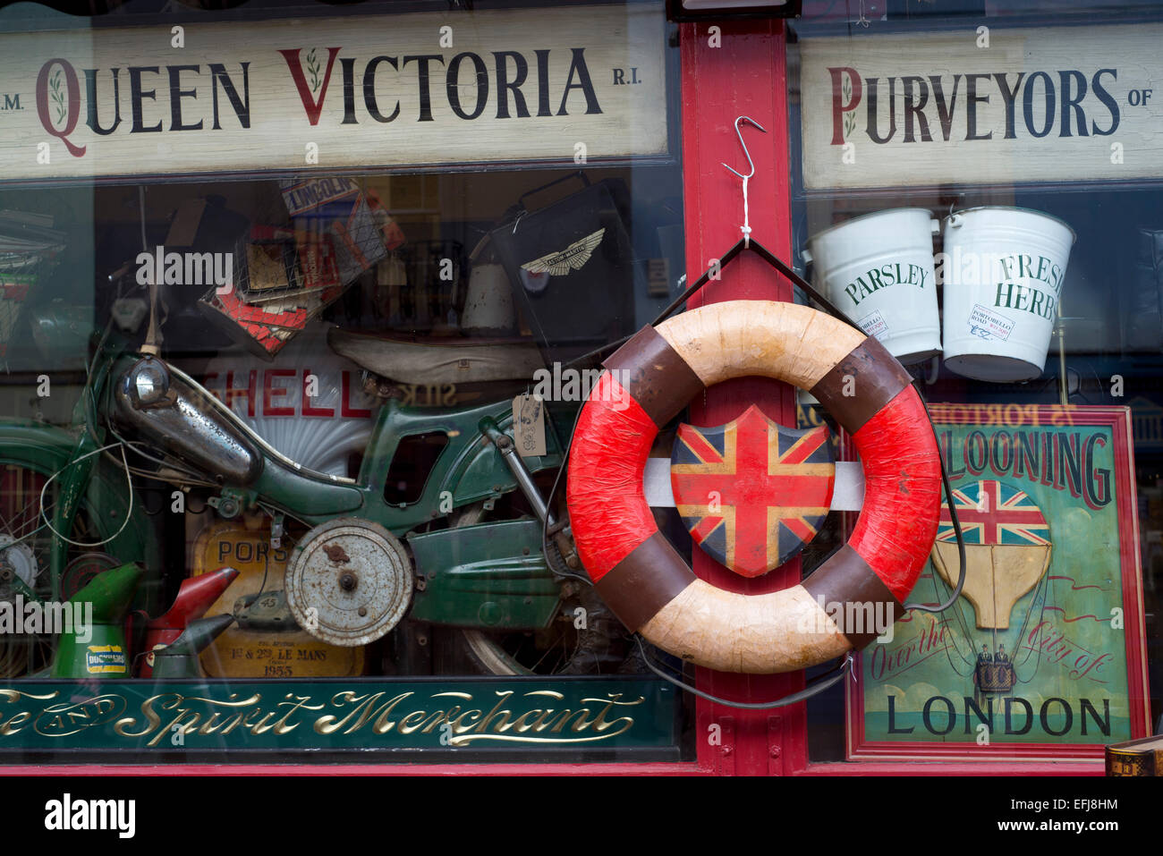 Portobello market traditional English goods for sale Stock Photo - Alamy