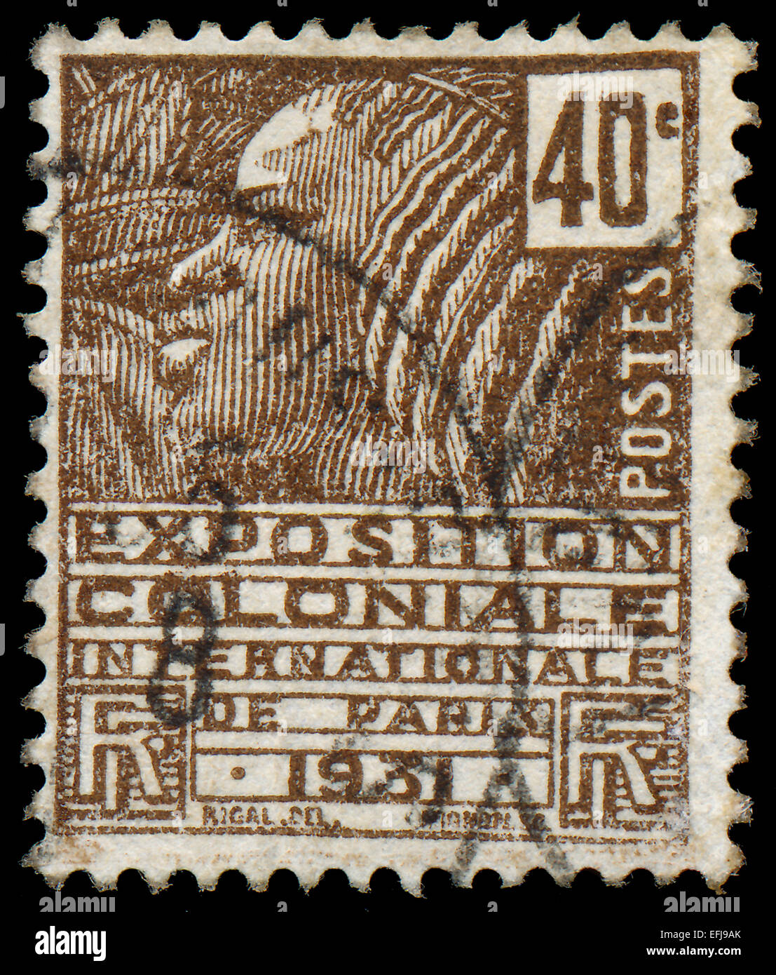 FRANCE - CIRCA 1930: A stamp printed in France shows Woman of the Fachi ...