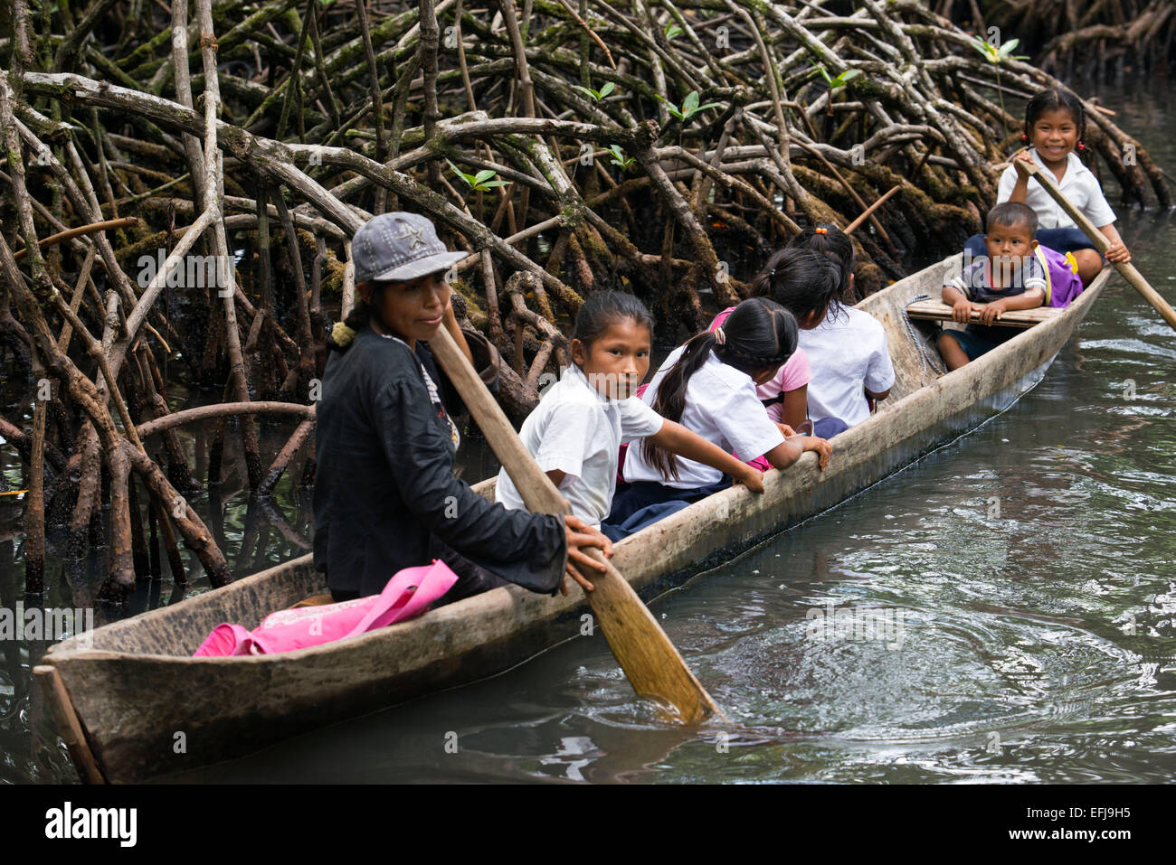 One of the local boats used by the Ngobe Indians as their main form of ...