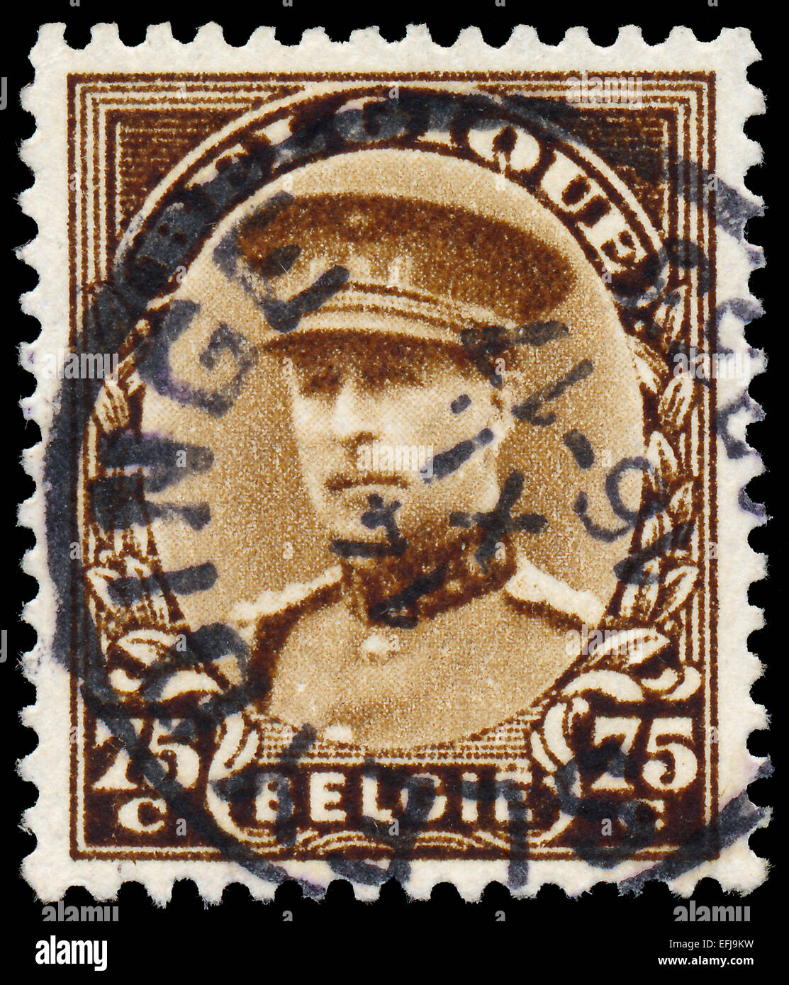 BELGIUM - CIRCA 1932: a stamp printed in the Belgium shows King Albert ...