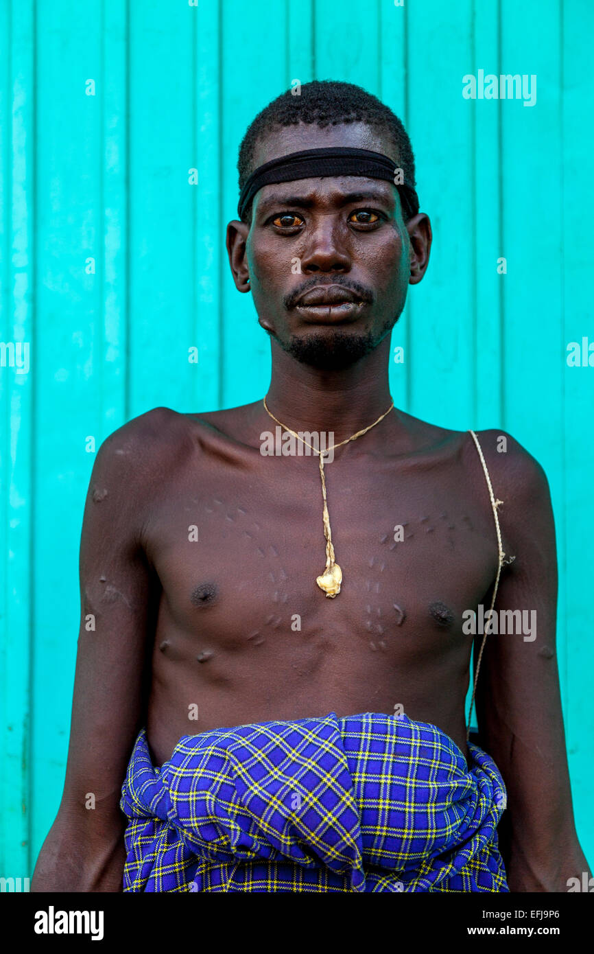 Portrait Of A Man From The Mursi Tribe, Jinka, Omo Valley, Ethiopia ...
