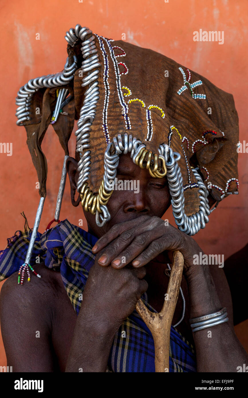 Portrait Of A Woman From The Mursi Tribe, Jinka Town, Omo Valley ...