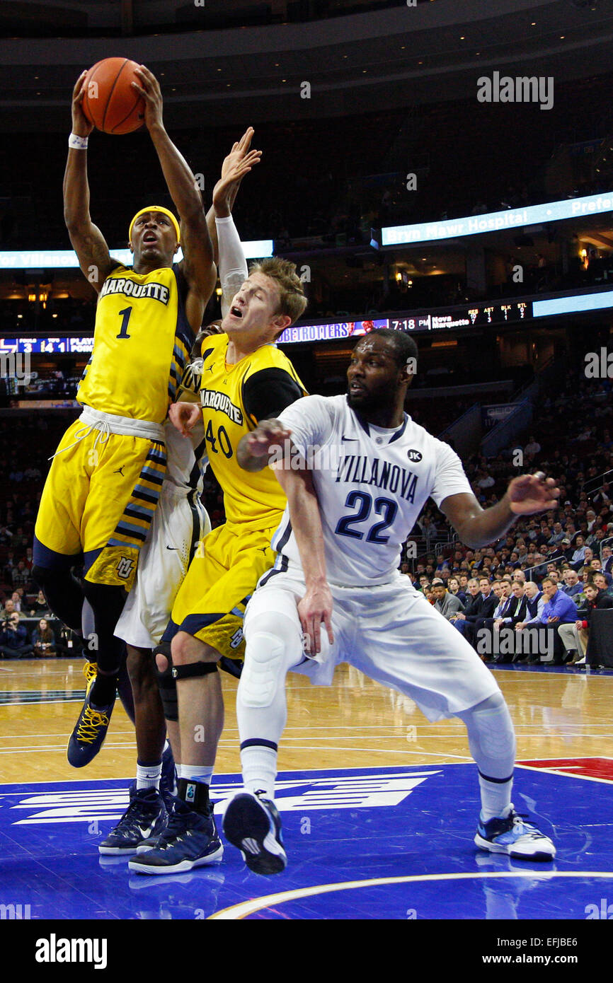 February 4, 2015: Marquette Golden Eagles guard Duane Wilson (1) goes ...