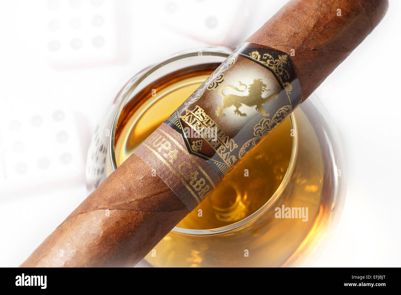 Brandy and Cigar Stock Photo - Alamy