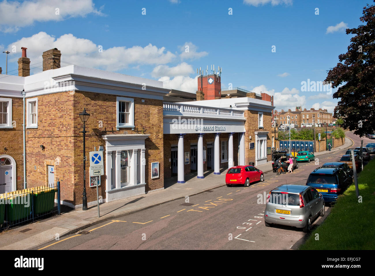 The railway station at Gravesend Kent Before the new road layout Stock ...