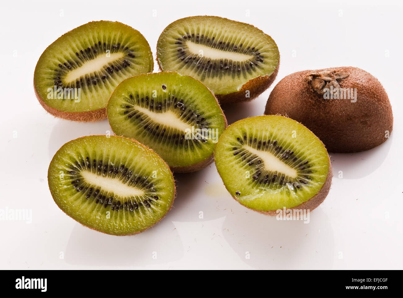 collection of fresh kiwi fruits isolated on white background Stock ...