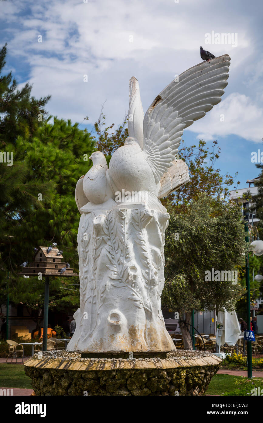 A dove monument in a small park in Kusadasi, Turkey, Eurasia Stock ...
