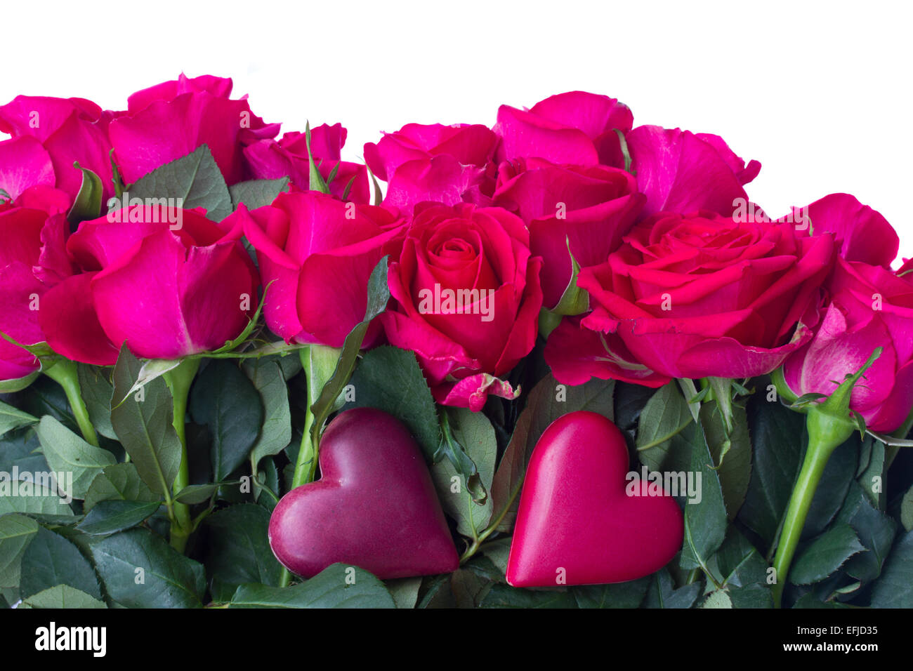 bouquet of dark pink roses close up Stock Photo - Alamy