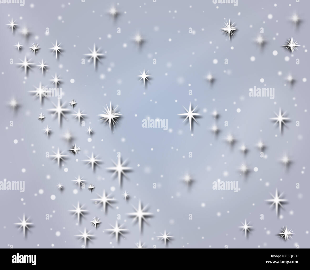 sky with snowflakes and stars for holiday card on the white background ...