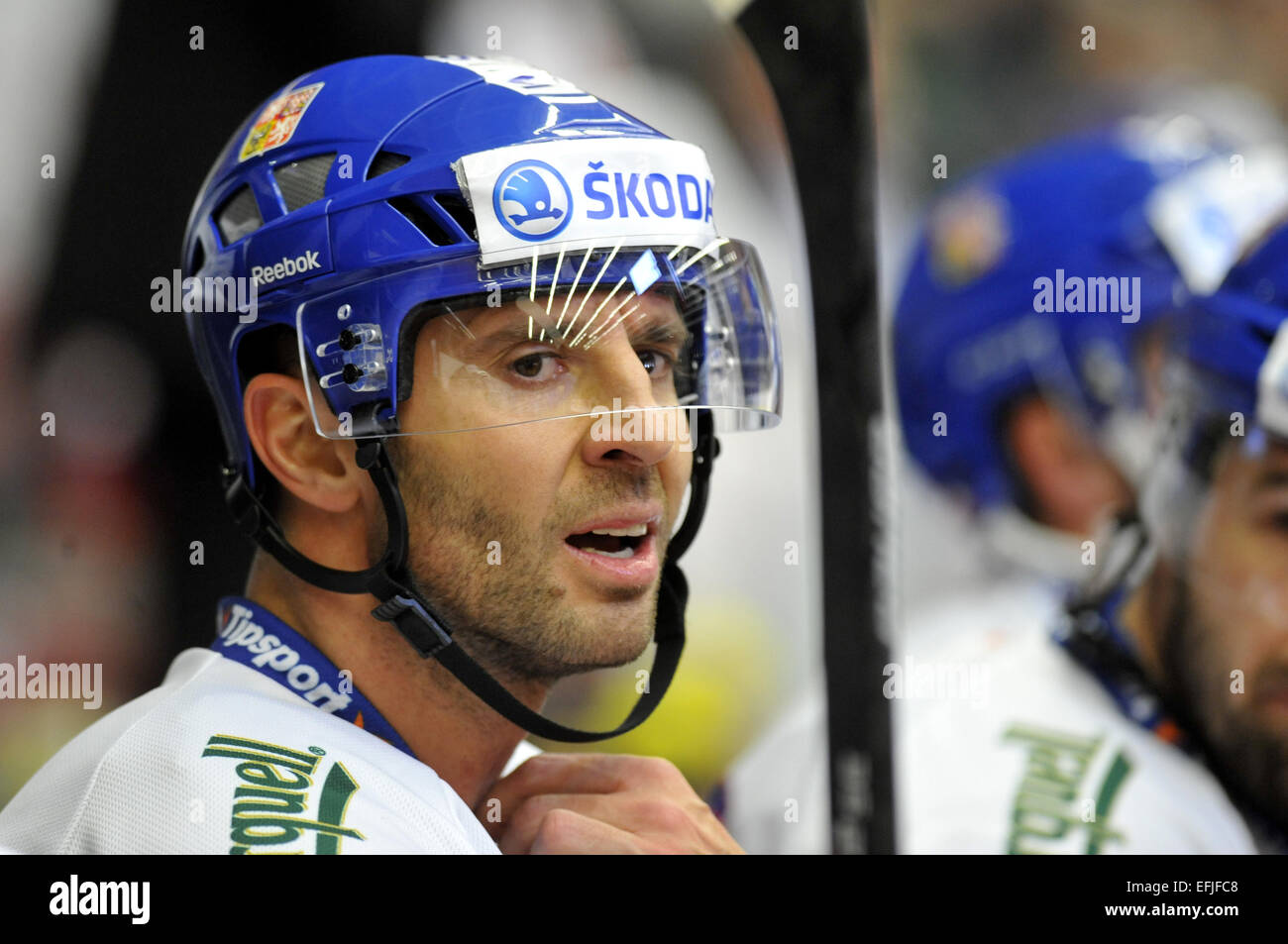 Czech player Martin Rucinsky watches the Euro Hockey Tour match, Czech ...