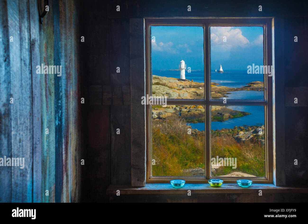The view from an old hut at the Island of Vinga on the Swedish west ...