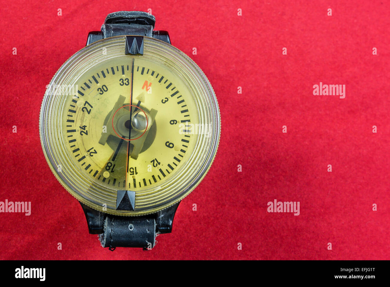 Vintage German WW2 airforce pilot wrist compass on red velvet ...