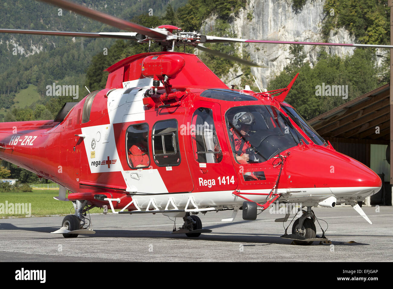 An AgustaWestland AW109 helicopter of the Swiss Air Rescue (REGA ...